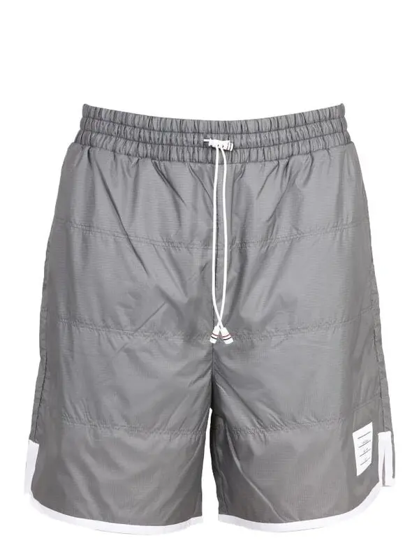 Thom Browne Sporty Ripstop Bermuda Shorts With Drawstring Waist - Silver