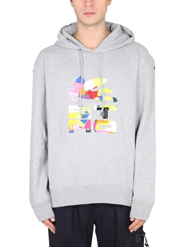 Etro Patchwork Graphic Hoodie - Gray