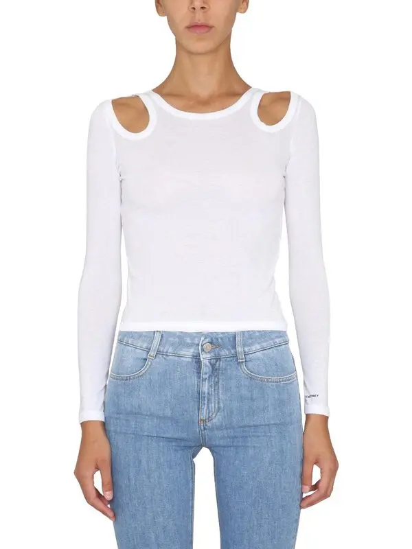 Stella McCartney Cut-out Detail Long Sleeve Top - White