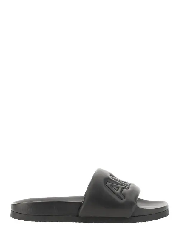AMBUSH Leather Slide Sandals - Black