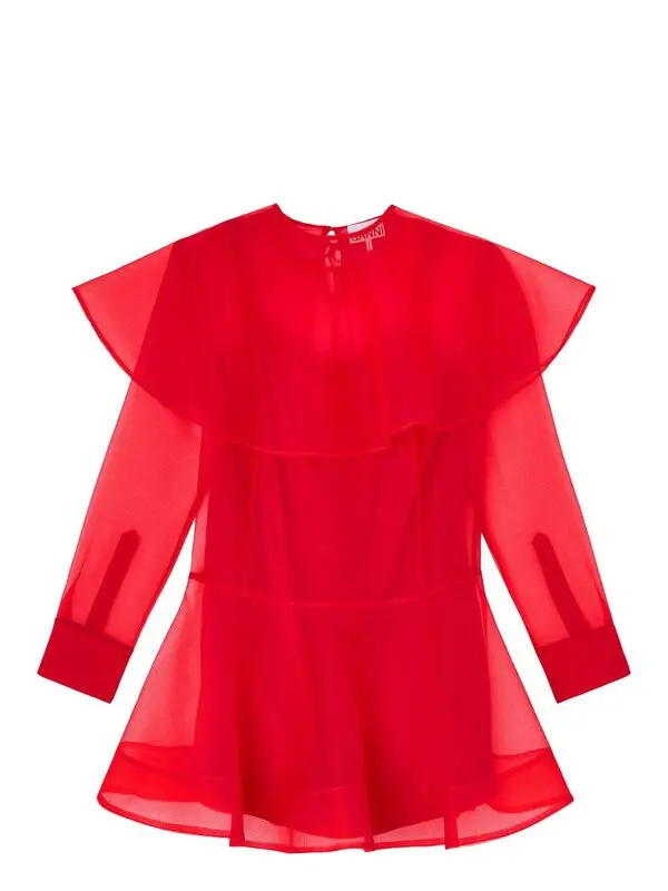 GANNI Organza Mini Dress - Red