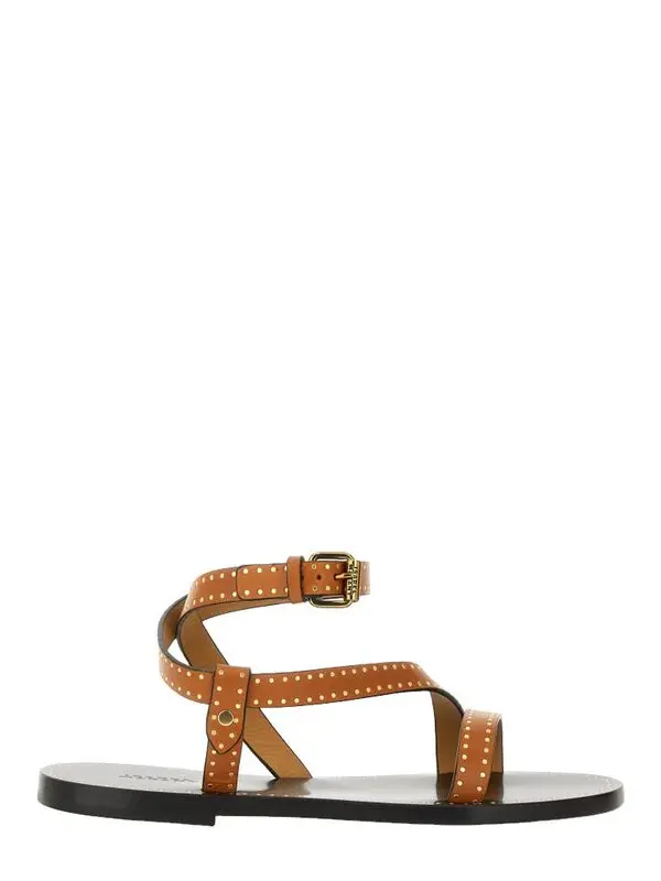 Isabel Marant Étoile Jopee Studded Leather Sandals - Brown