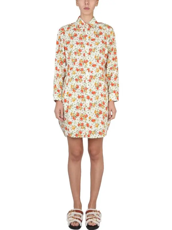 Marni Floral Print Shirt Dress - Multicolor