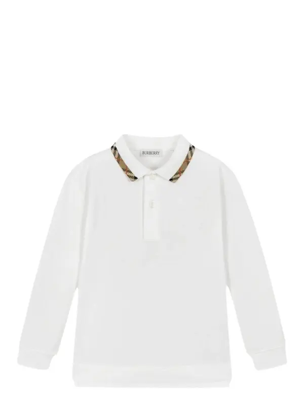 Burberry Vintage Check Trim Polo Shirt - White
