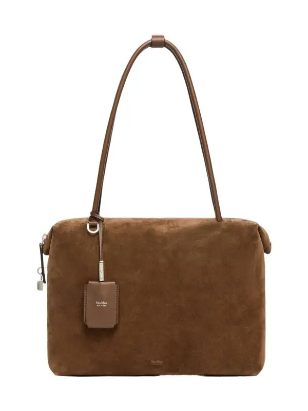 Max Mara Zip-fastening Suede Tote Bag - Cocoa