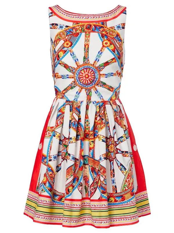 Dolce & Gabbana Printed Cotton Mini Dress - Multicoloured