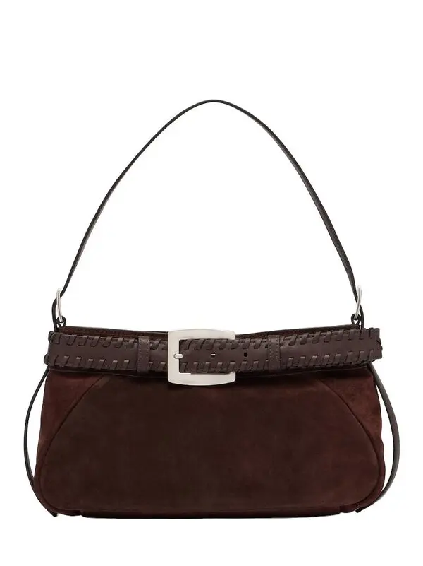 Staud Brooklyn Small Suede Shoulder Bag - Brown