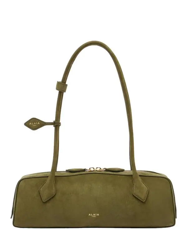 Alaïa Le Teckel Medium Suede Shoulder Bag - Green
