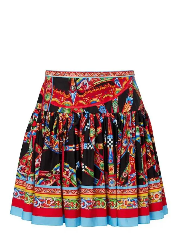 Dolce & Gabbana Carretto Printed Cotton Miniskirt - Multicoloured