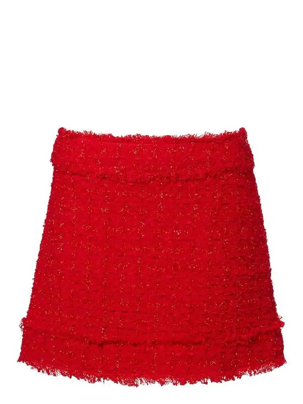 Dolce & Gabbana Cotton-blend Bouclé Mini Skirt - Red