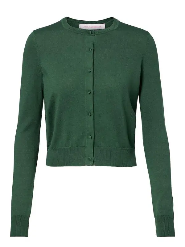 Carolina Herrera Silk And Cotton Cardigan - Green