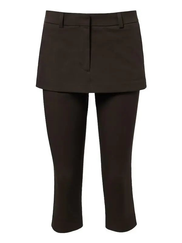 Acne Studios Layered Cotton Capri Pants - Brown