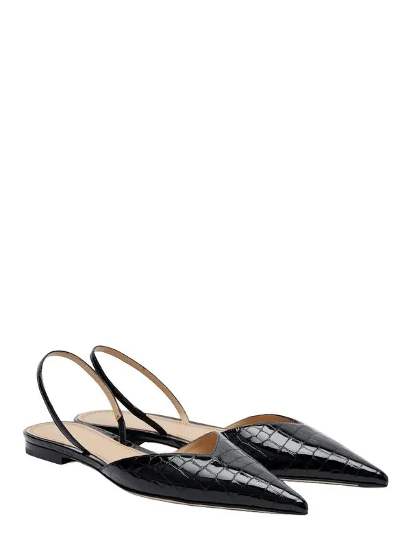 Victoria Beckham Pointed Toe Slingback Flats - Black