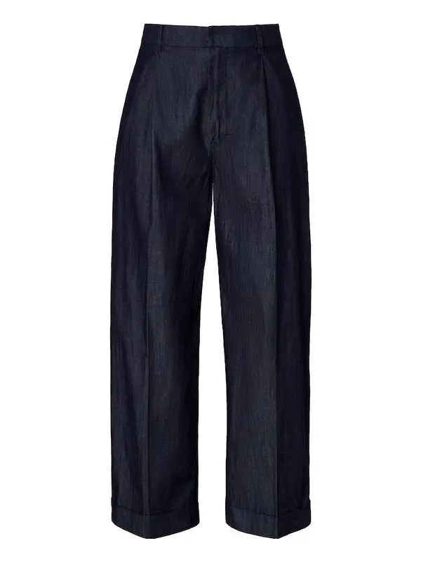 Max Mara Wide-leg Jeans In Midnightblue Dark Clean - Blue