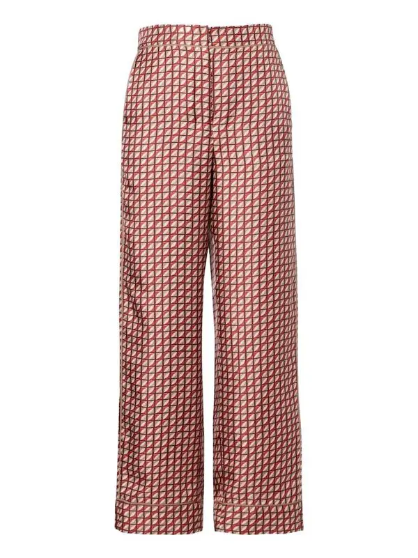 Max Mara Printed Silk Wide-leg Pants - Multicoloured
