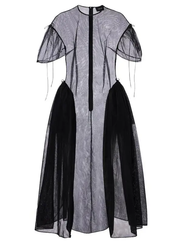 Simone Rocha Tulle Midi Dress - Black