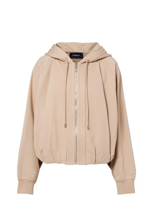 Sportmax Cotton-blend Jersey Hoodie - Beige