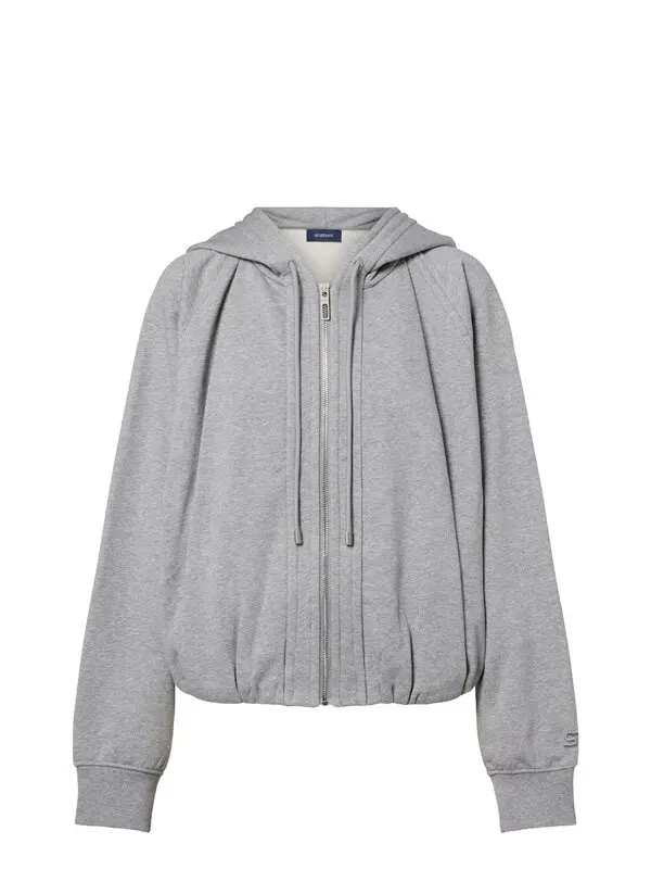 Sportmax Cotton-blend Jersey Hoodie - Grey