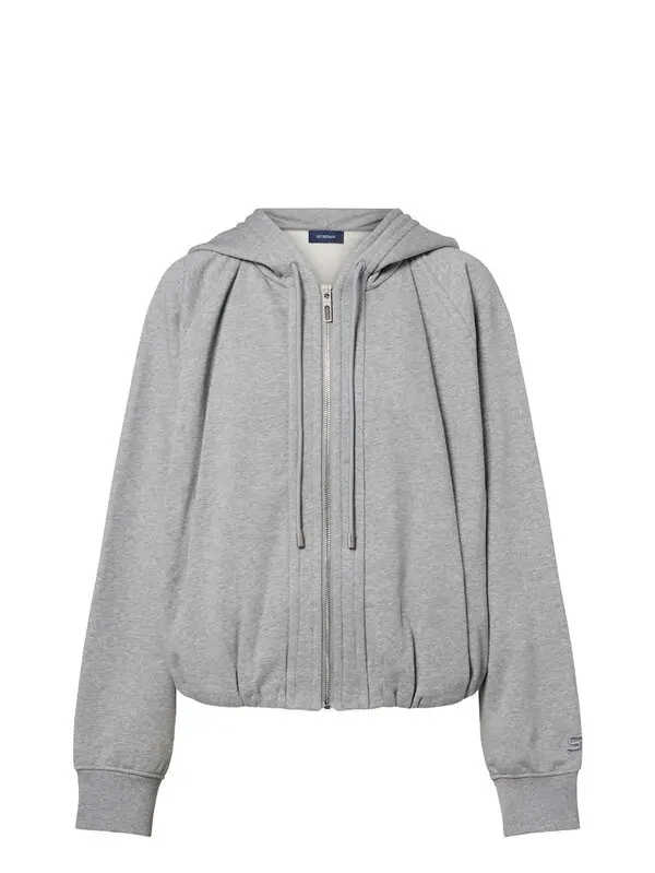 Sportmax Cotton-blend Jersey Hoodie - Grey
