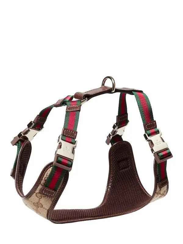 Gucci Gg Canvas Dog Harness - Black
