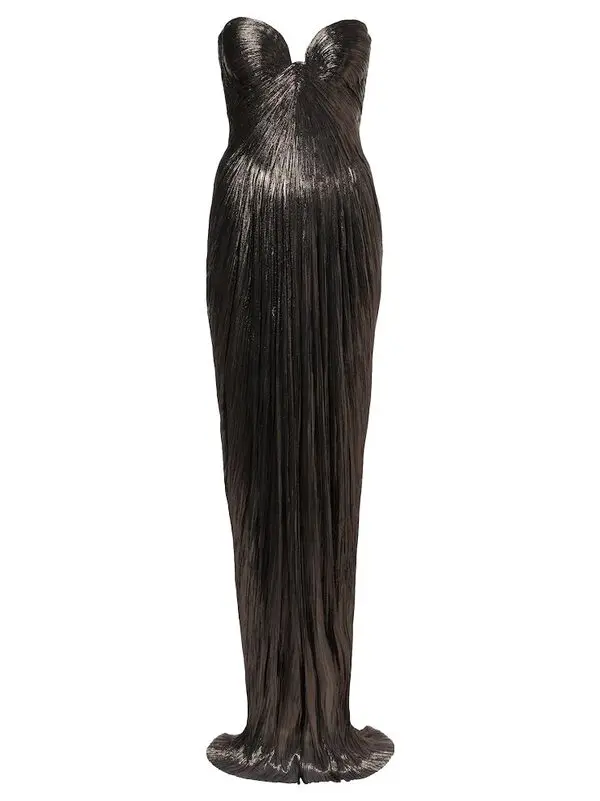 MARIA LUCIA HOHAN Nadira Silk Bustier Gown - Grey