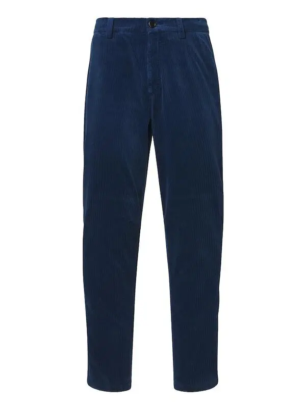 Brunello Cucinelli Cotton Corduroy Straight Leg Pants - Blue