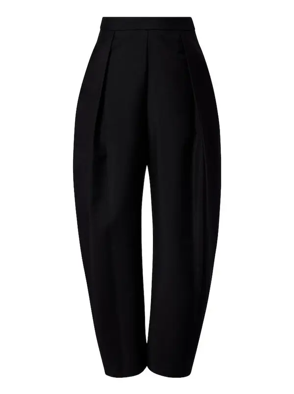 RÓHE Wool And Mohair Barrel Pants - Black