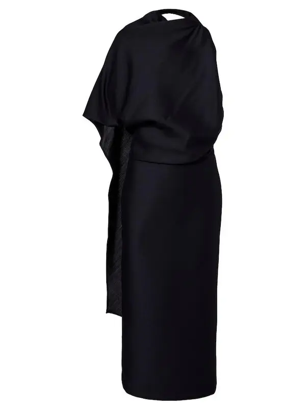 RÓHE Draped Open-back Midi Dress - Blue