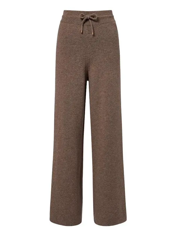Agnona Wide-leg Cashmere, Wool, And Silk Pants - Brown