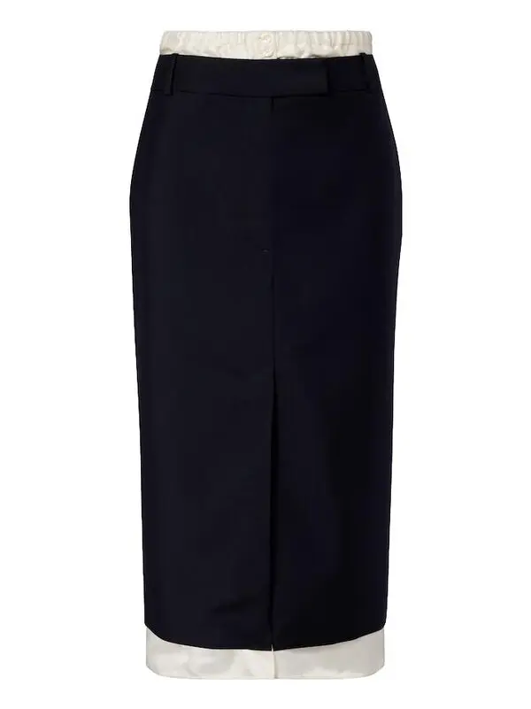 RÓHE Wool And Mohair Midi Skirt - Blue