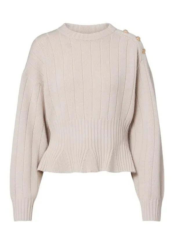 Jardin Des Orangers Virgin Wool And Cashmere Sweater With Button Detail - Grey