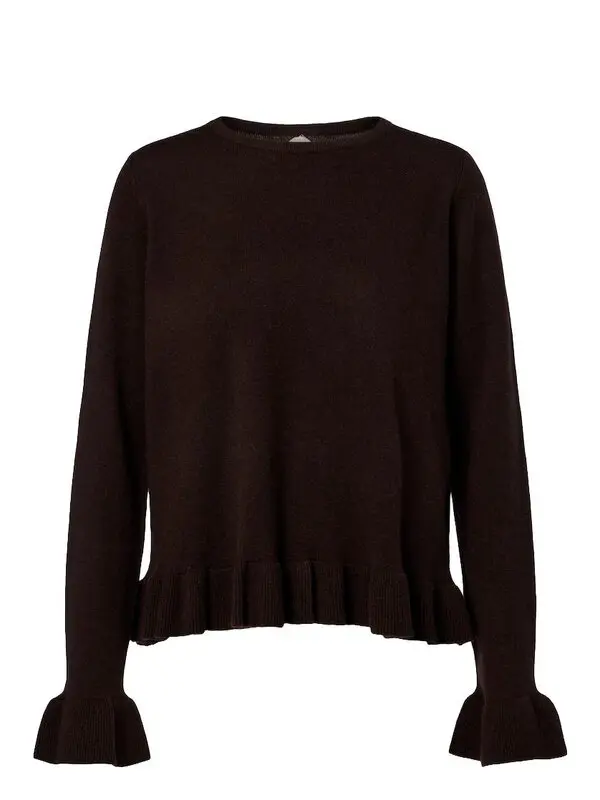 Jardin Des Orangers Ruffled Virgin Wool And Cashmere Sweater - Brown