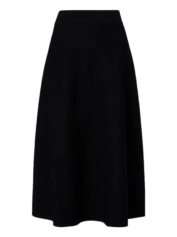 Max Mara Knitted A-line Midi Skirt - Black