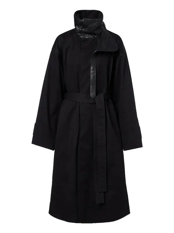 Bottega Veneta Cotton Trench Coat - Black