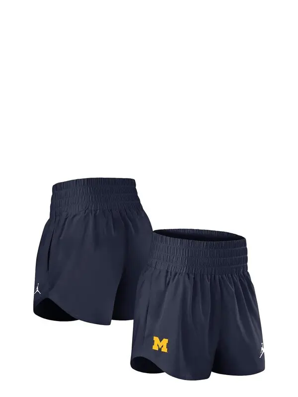 JORDAN BRAND Michigan Wolverines Performance High-rise Shorts - Navy
