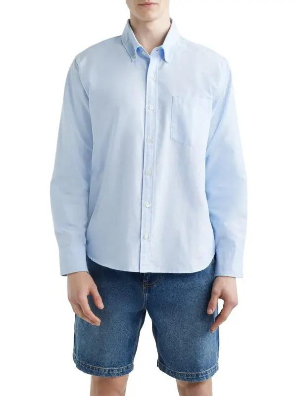 CORRIDOR Light Blue Cotton Button-down Oxford Shirt - Chambray