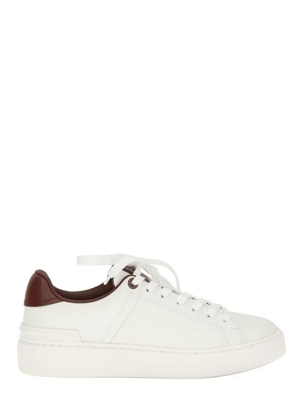 Balmain B-court Leather Lace-up Sneakers - White