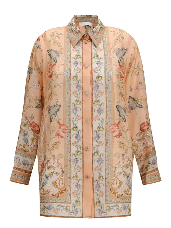Zimmermann Roselight Silk Habotai Printed Shirt - Multicolor