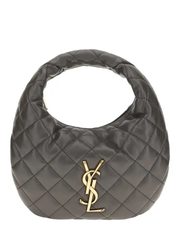 Saint Laurent Quilted Nappa Handbag - Gray