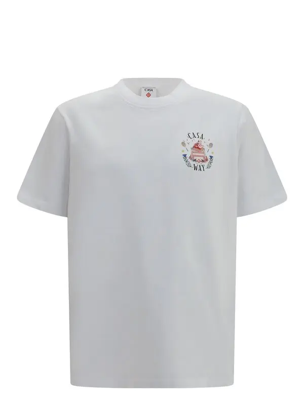 Casablanca Cotton Logo-print T-shirt - White