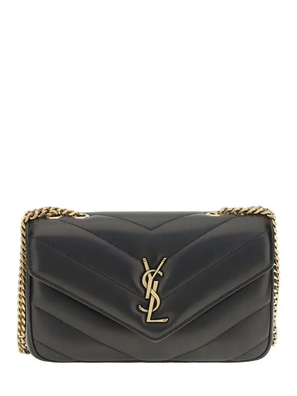 Saint Laurent Loulou Leather Crossbody Bag - Black