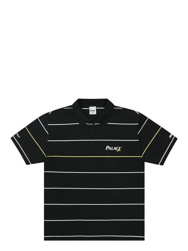 PALACE Striped Polo Shirt - Black