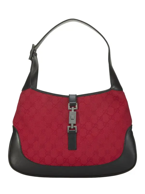 Gucci Gg Canvas Jackie Hobo Bag - Red