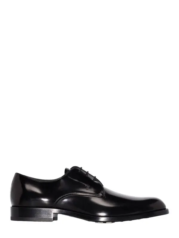 TOD'S Glossed Leather Derby Shoes - Black