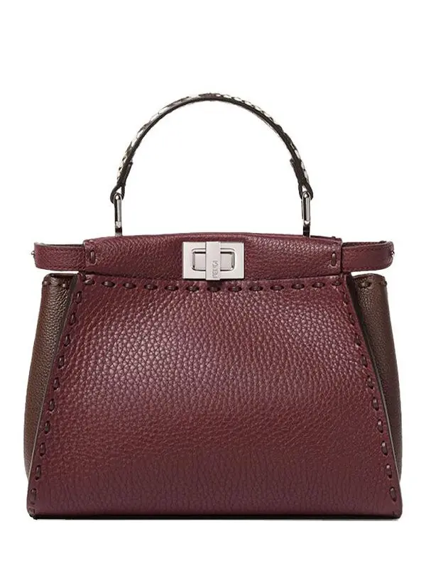 Fendi Two-tone Peekaboo Mini Bag - Red