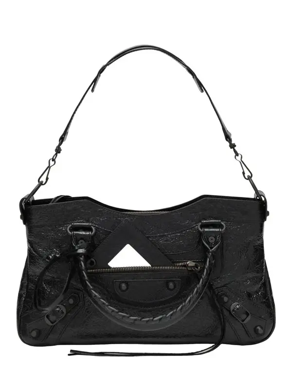 Balenciaga Le City First Lambskin Leather Handbag - Black