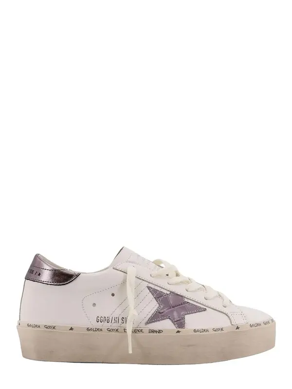 GOLDEN GOOSE Hi Star Leather Sneakers With Side Logo - Multicolor