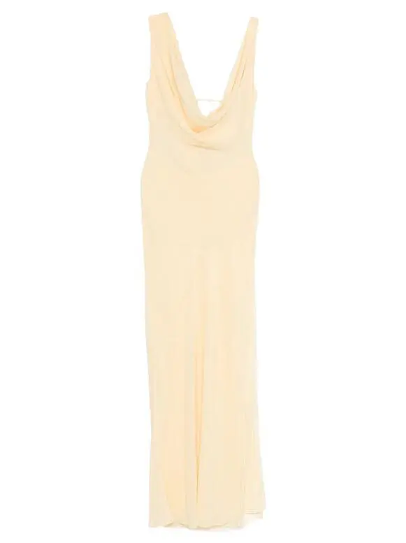 Andamane The Attico Draped Detail Sleeveless Gown - Yellow