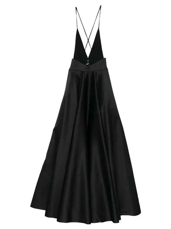Solace London A-line V-neck Evening Dress - Black