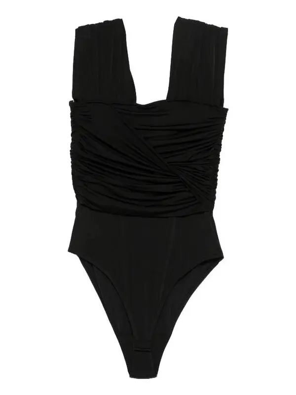 GANNI Sleeveless Gathered Detail Top - Black